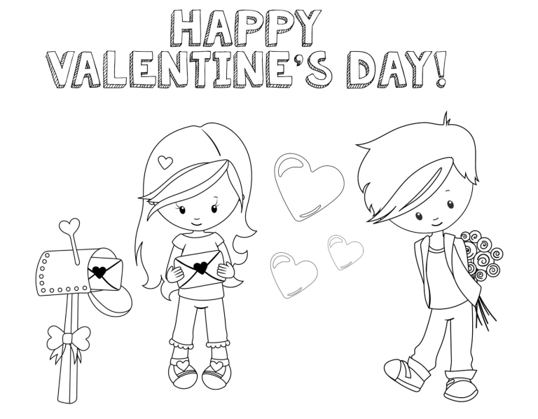 Cute Valentine's Day Coloring Pages for Kids - Crazy Little Projects